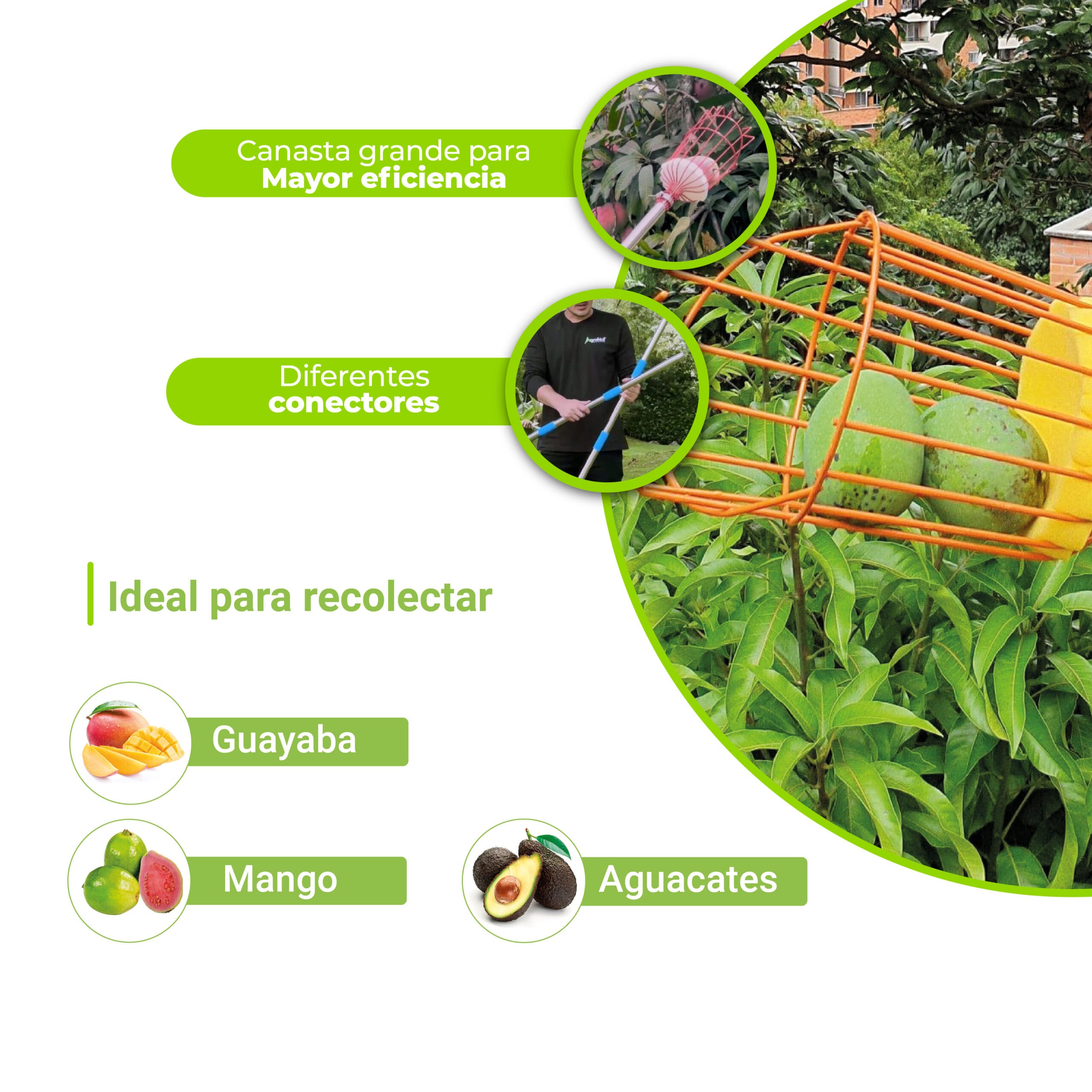 Kit Cosechador de Metal Plegable 3.3 / 3.7m Agrofácil - Agrofácil Perú