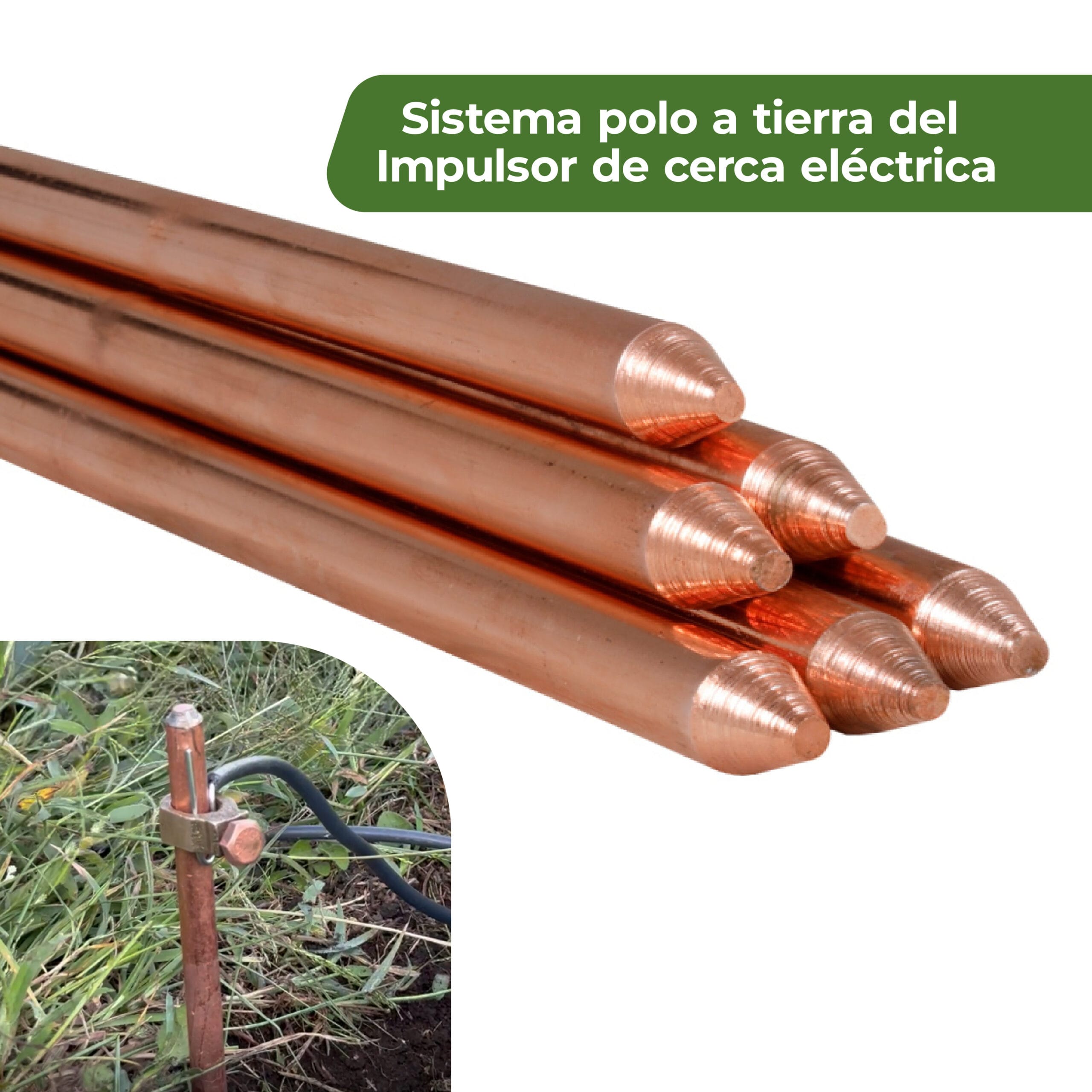 Varilla Copperweld 1.80m + Grapa Agrofácil X6 Unds