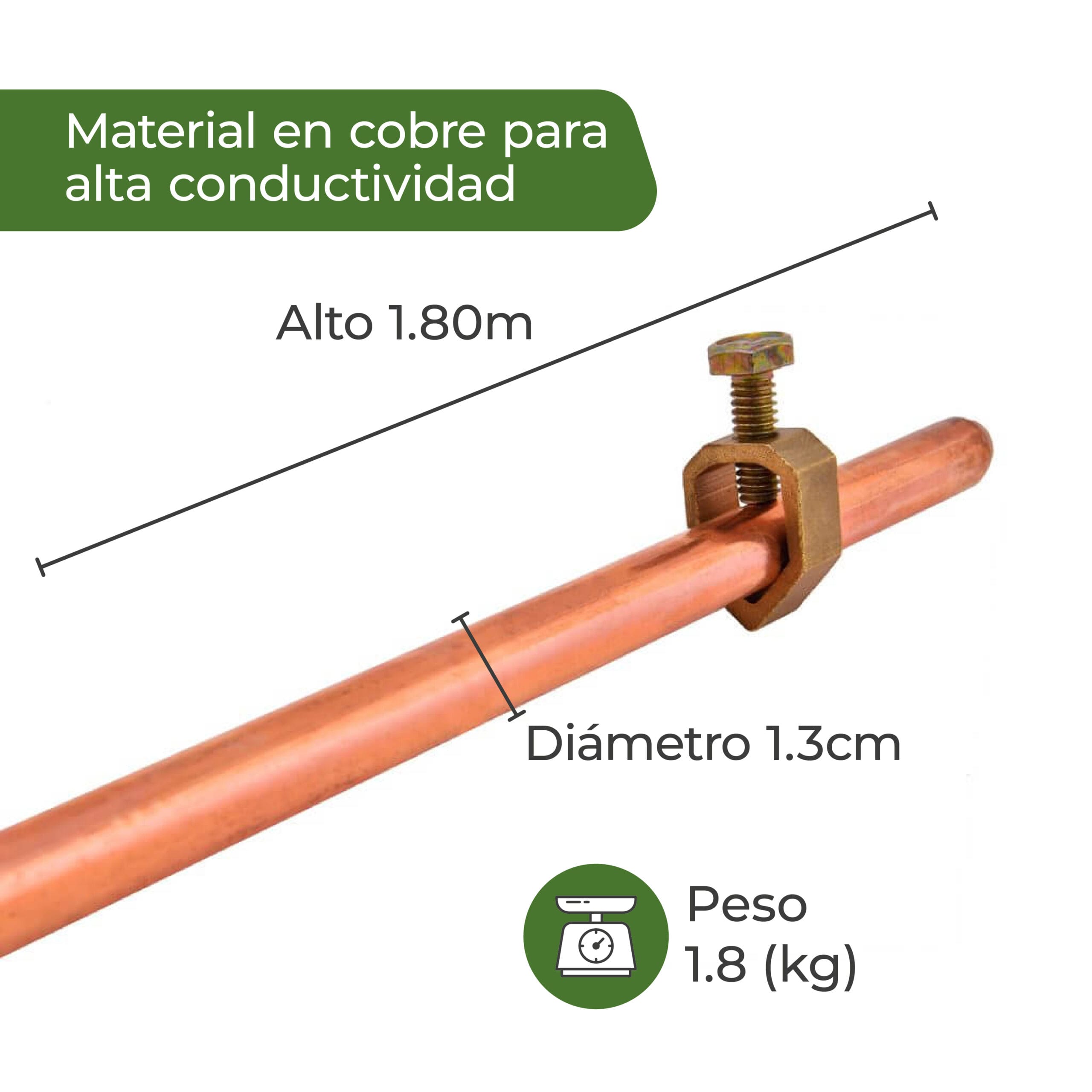 Varilla Copperweld 1 80m Grapa Agrofácil X6 Unds
